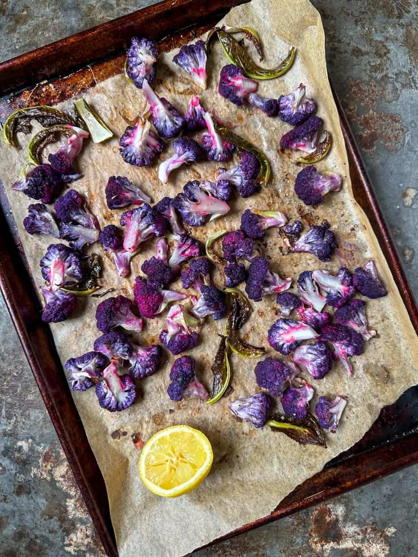 Roasted Purple Cauliflower With Lemon - Marin Mama Cooks