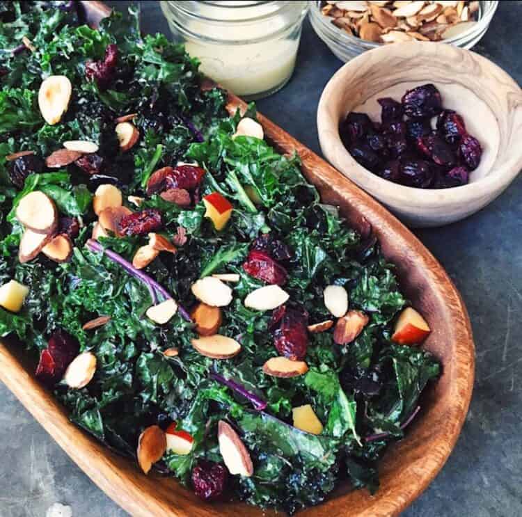 Fall Harvest Kale Salad With Apple Cider Vinaigrette - Marin Mama Cooks